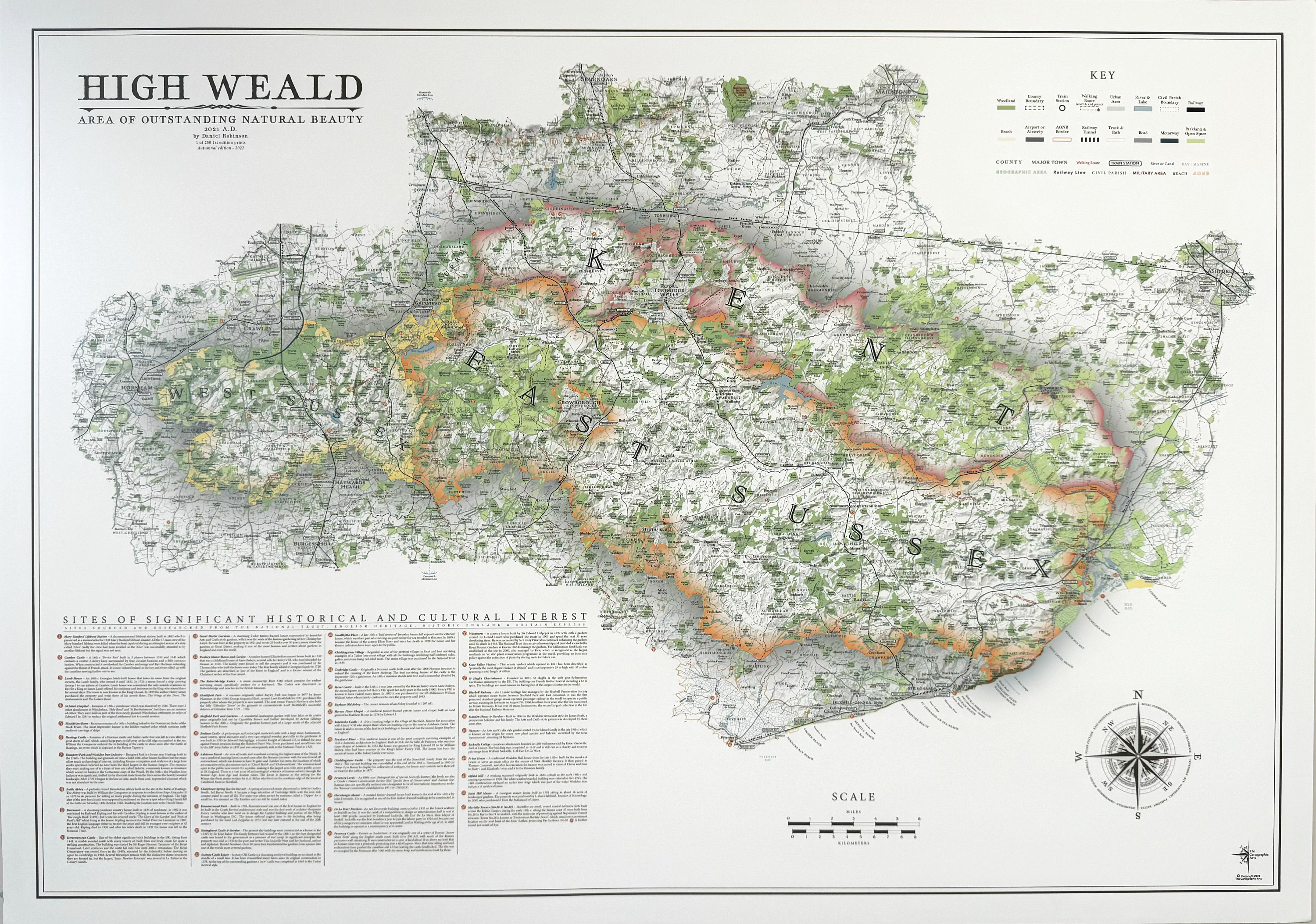High Weald AONB Map - Etsy