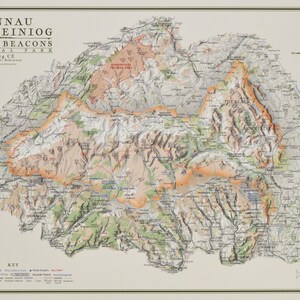 Vintage Brecon Beacons Map Print: Bannau Brycheiniog Giclee Art - Etsy UK