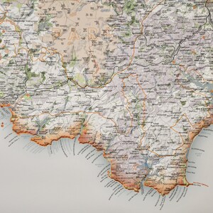 Devon County Map Vintage Map Print of Devon Decorative Map of Devon ...