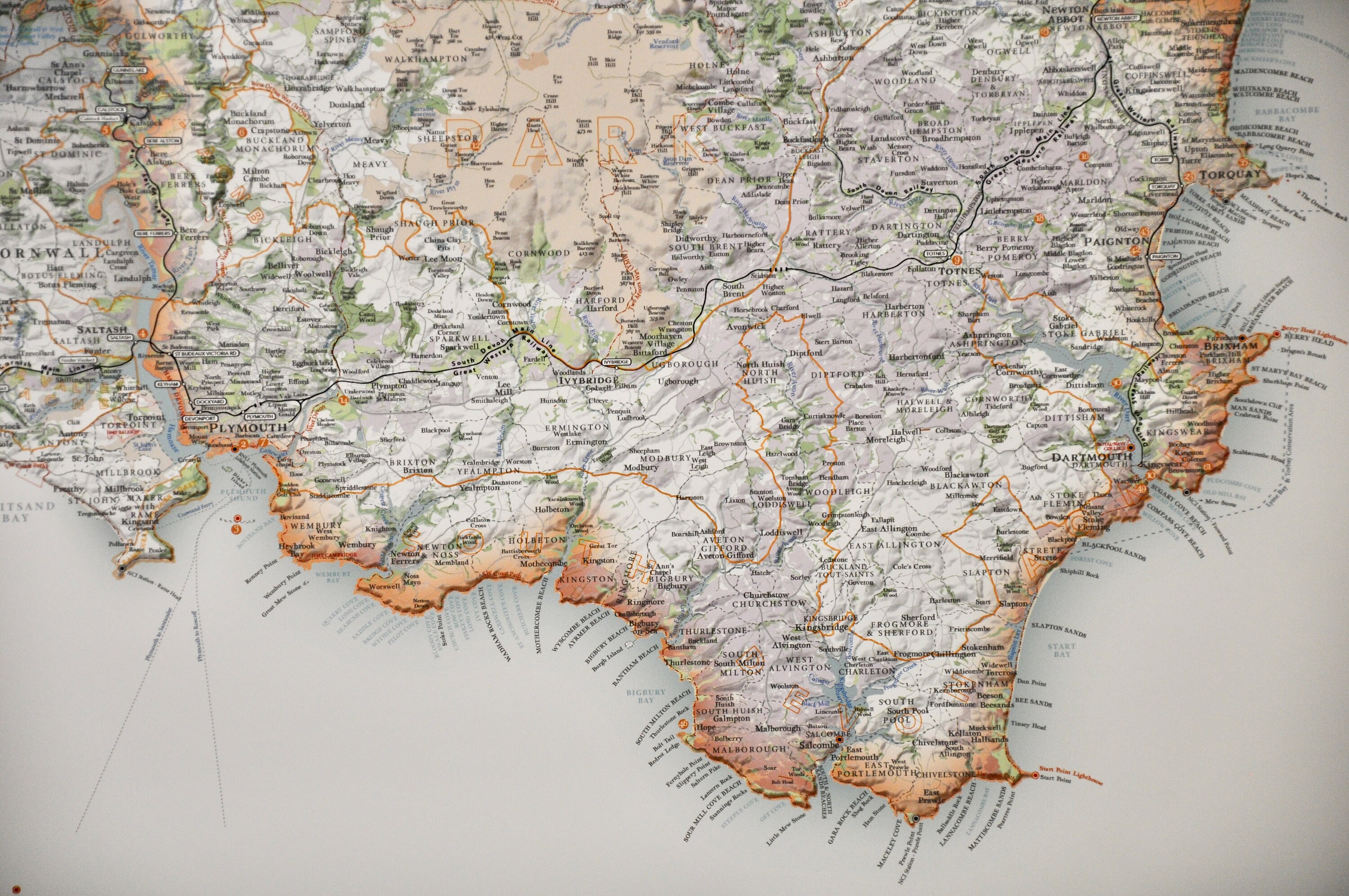 Devon County Map Vintage Map Print of Devon Decorative Map of Devon ...