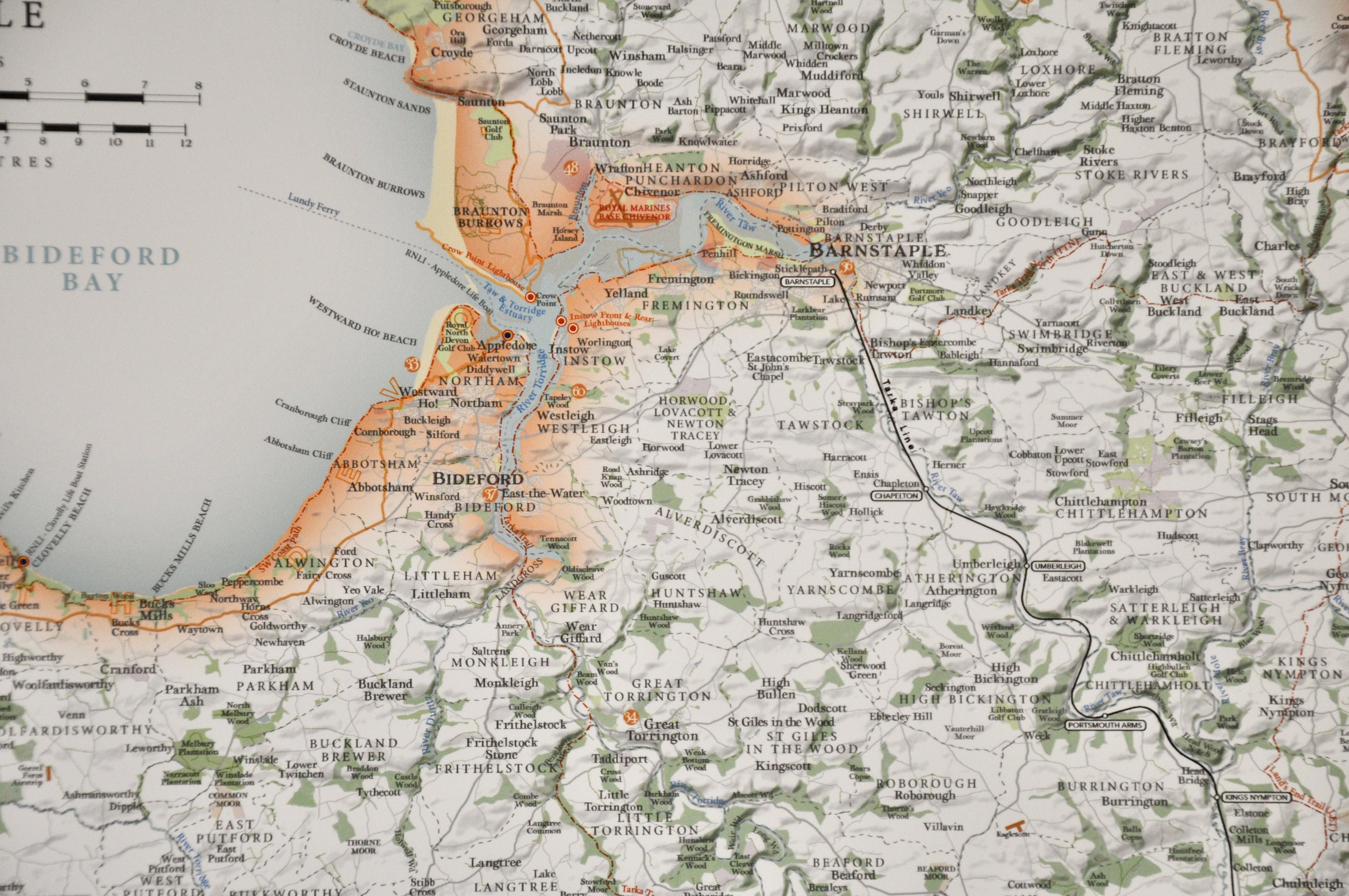 Devon County Map Vintage Map Print of Devon Decorative Map of Devon ...