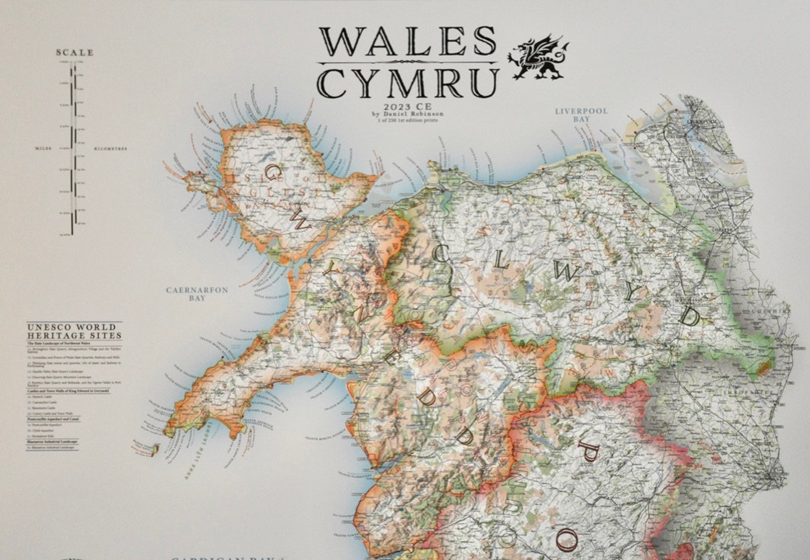 Map of Wales With Preserved Counties - Etsy