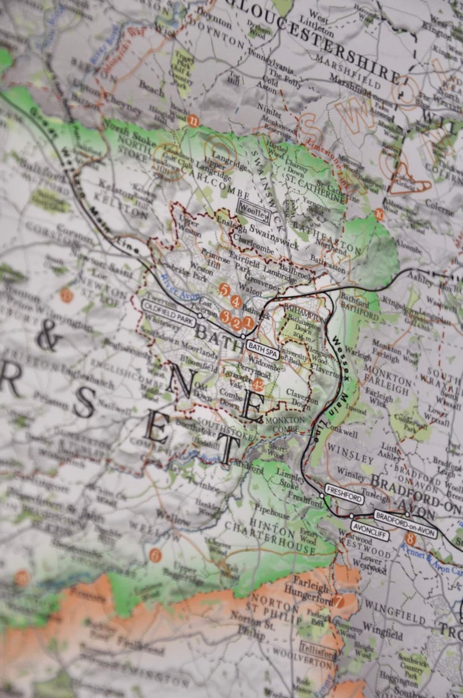 Somerset Map County Map of Somerset Vintage Map Print of Somerset ...