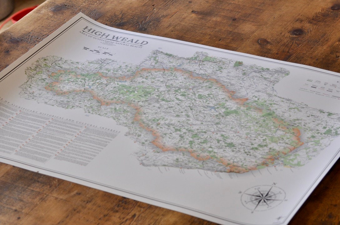 High Weald AONB Map - Etsy UK