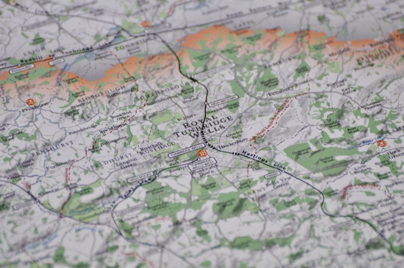 High Weald Map Print - Vintage Map of High Weald - Decorative Map of ...