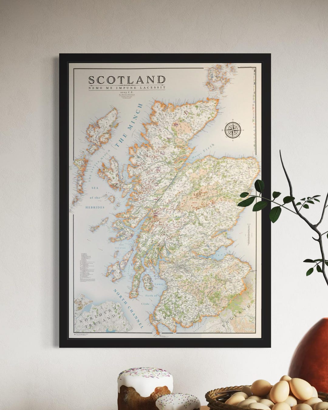 Map of Scotland / Scotland Map - Large Map of Scotland - Vintage Map of Scotland - Wall Map of ...