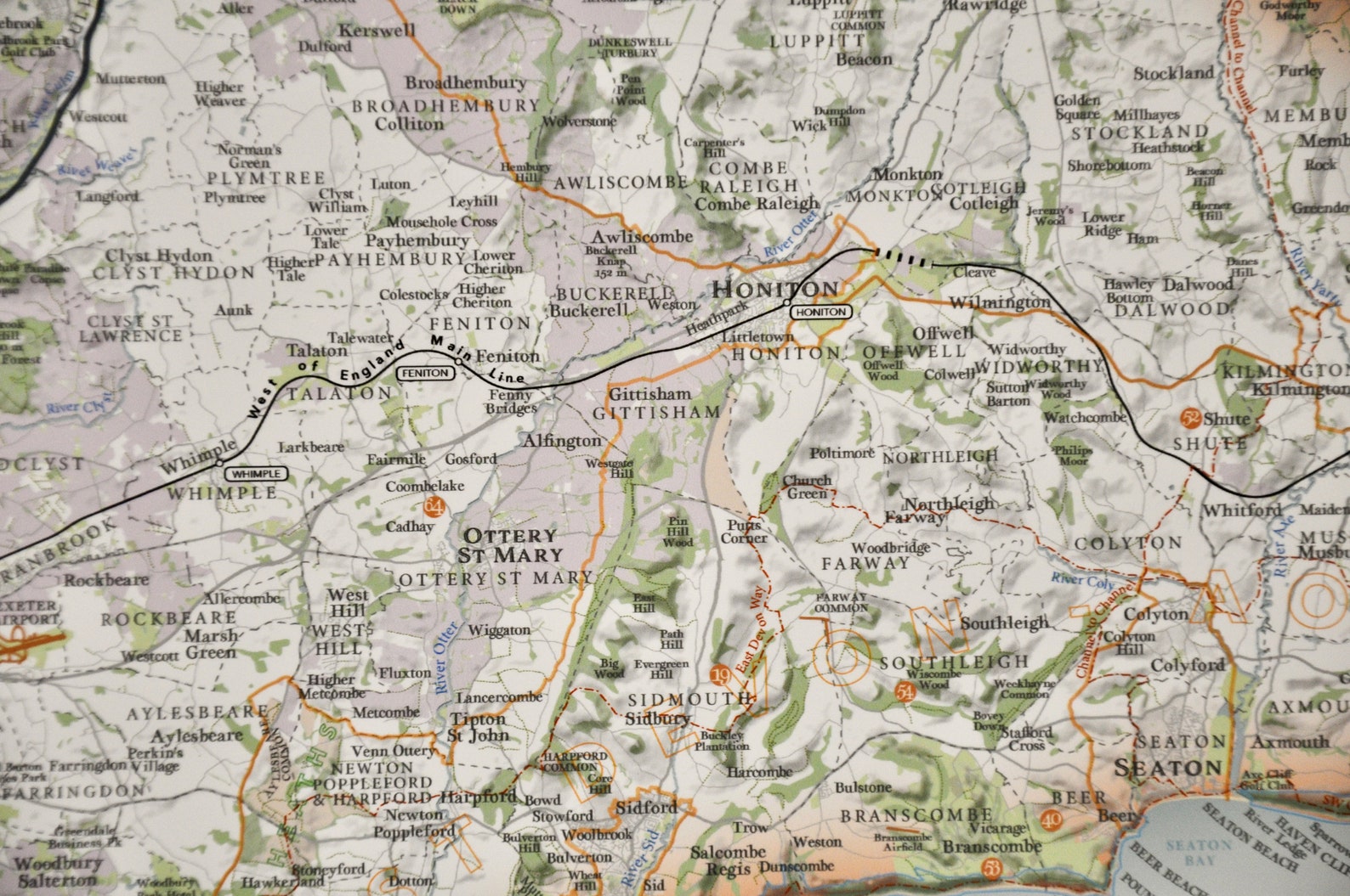 Devon County Map Vintage Map Print of Devon Decorative Map of Devon ...