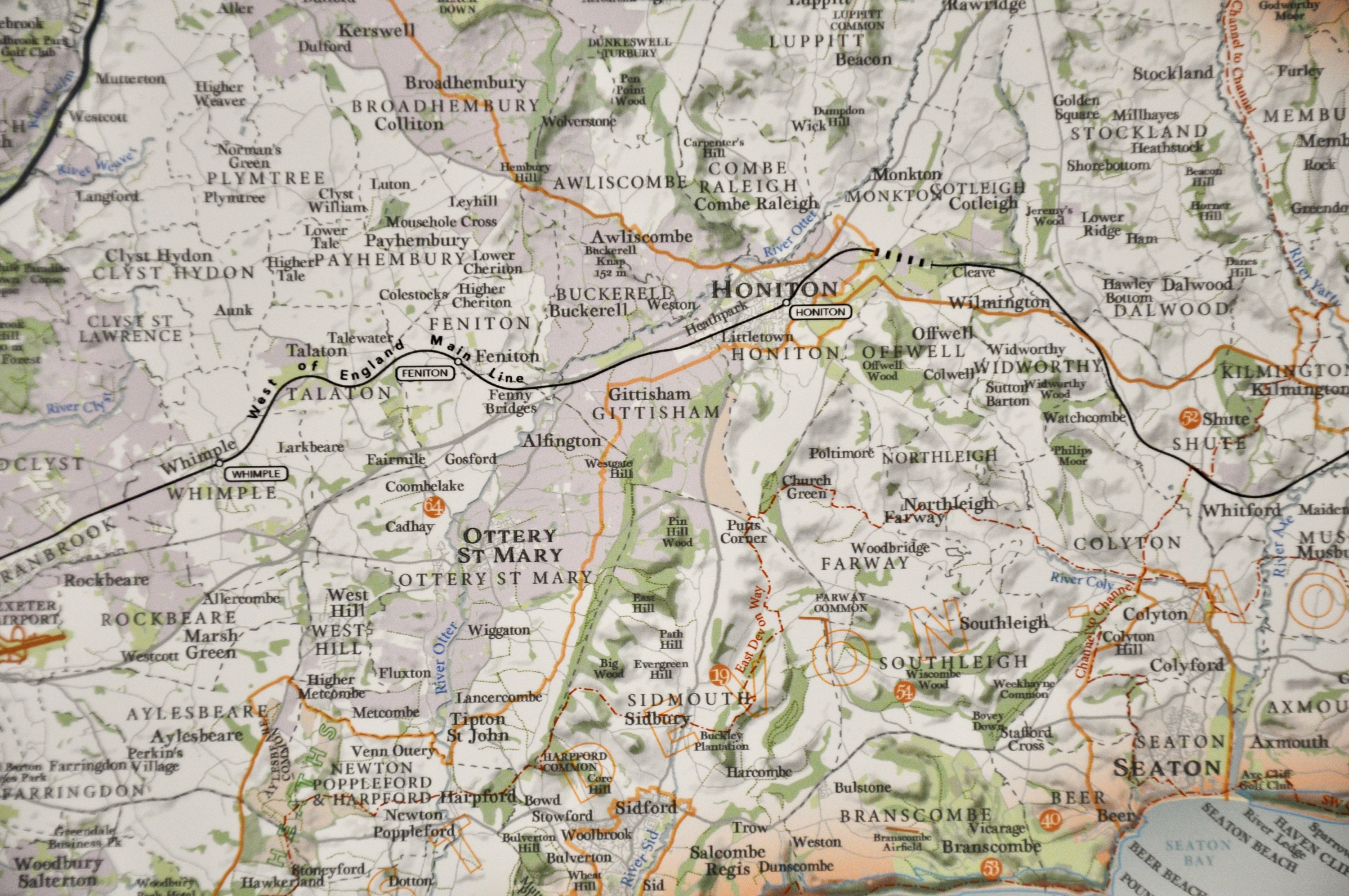 Devon County Map Vintage Map Print of Devon Decorative Map of Devon ...