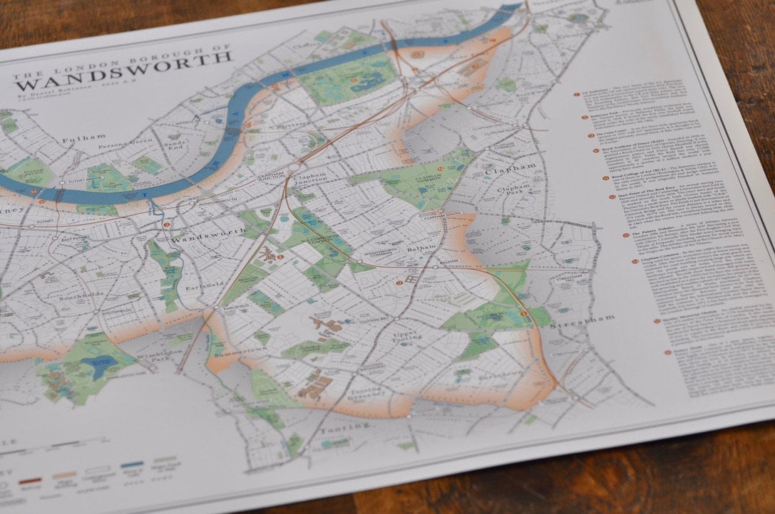 Map of Wandsworth - London Borough of Wandsworth Map Print - Wandsworth ...