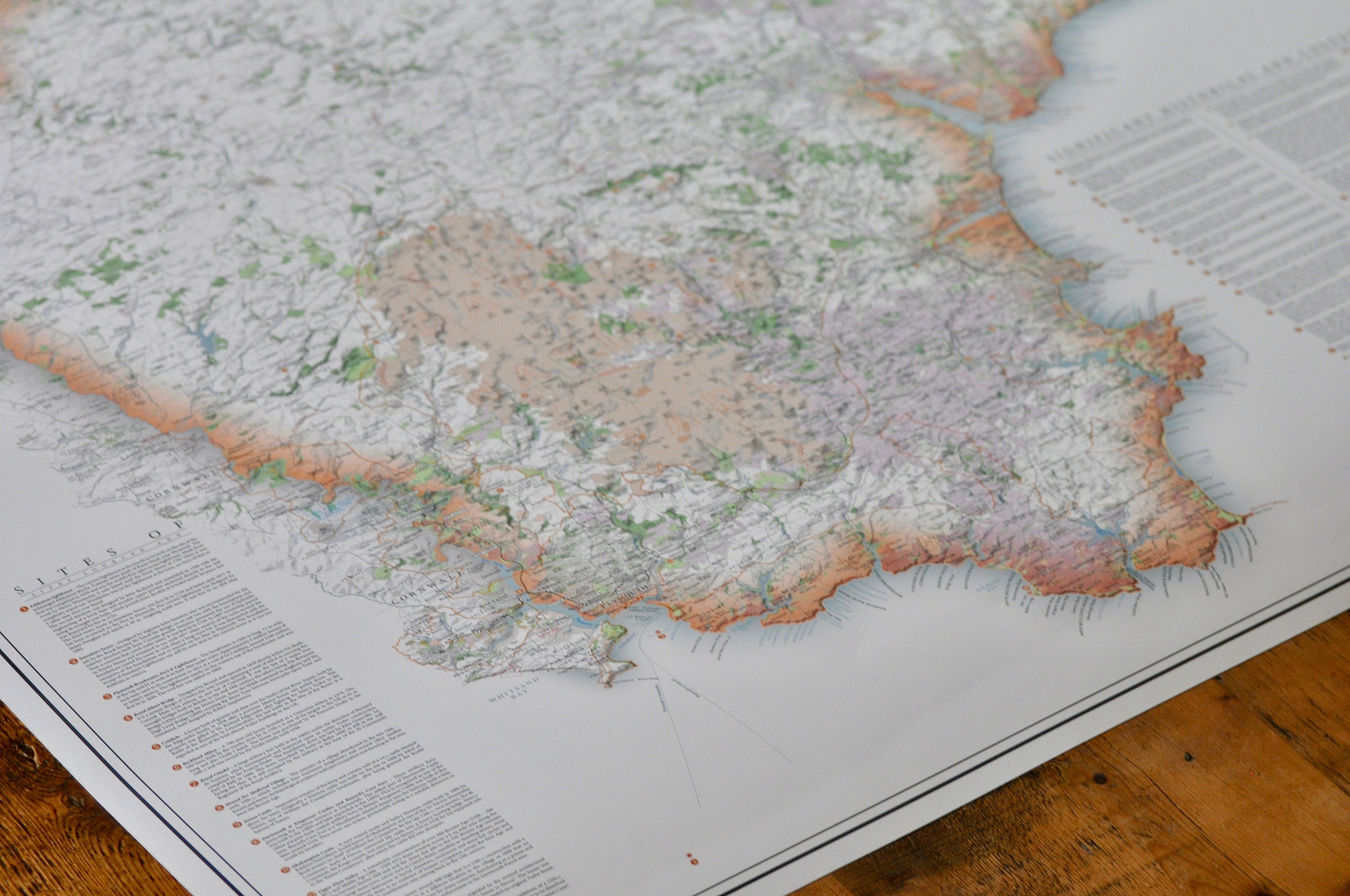 Devon County Map Vintage Map Print of Devon Decorative Map of Devon ...