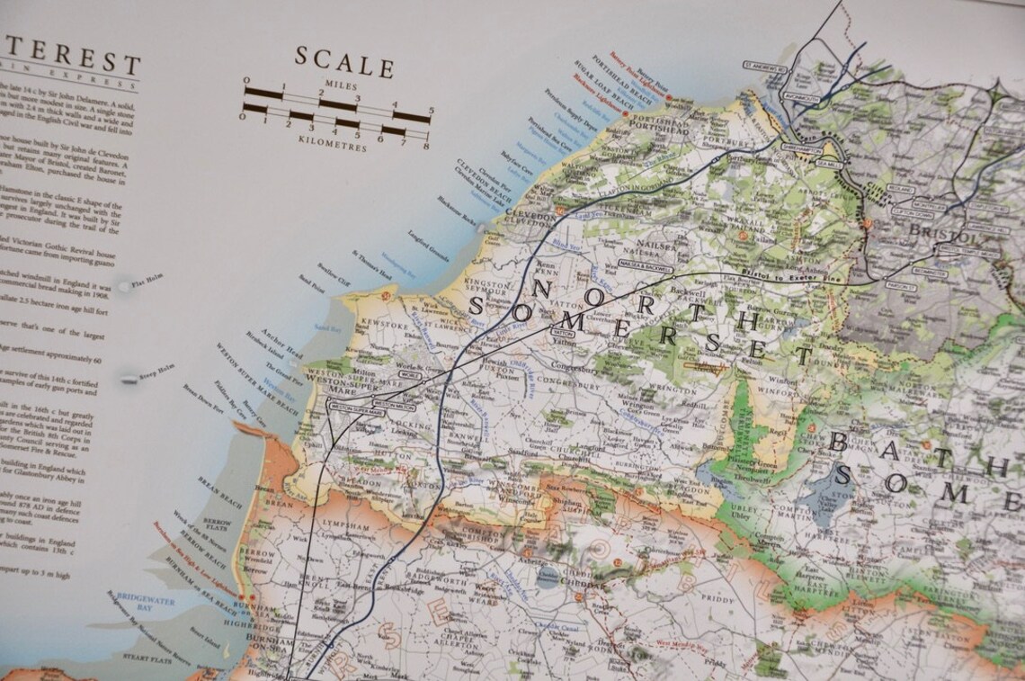Somerset Map County Map of Somerset Vintage Map Print of - Etsy