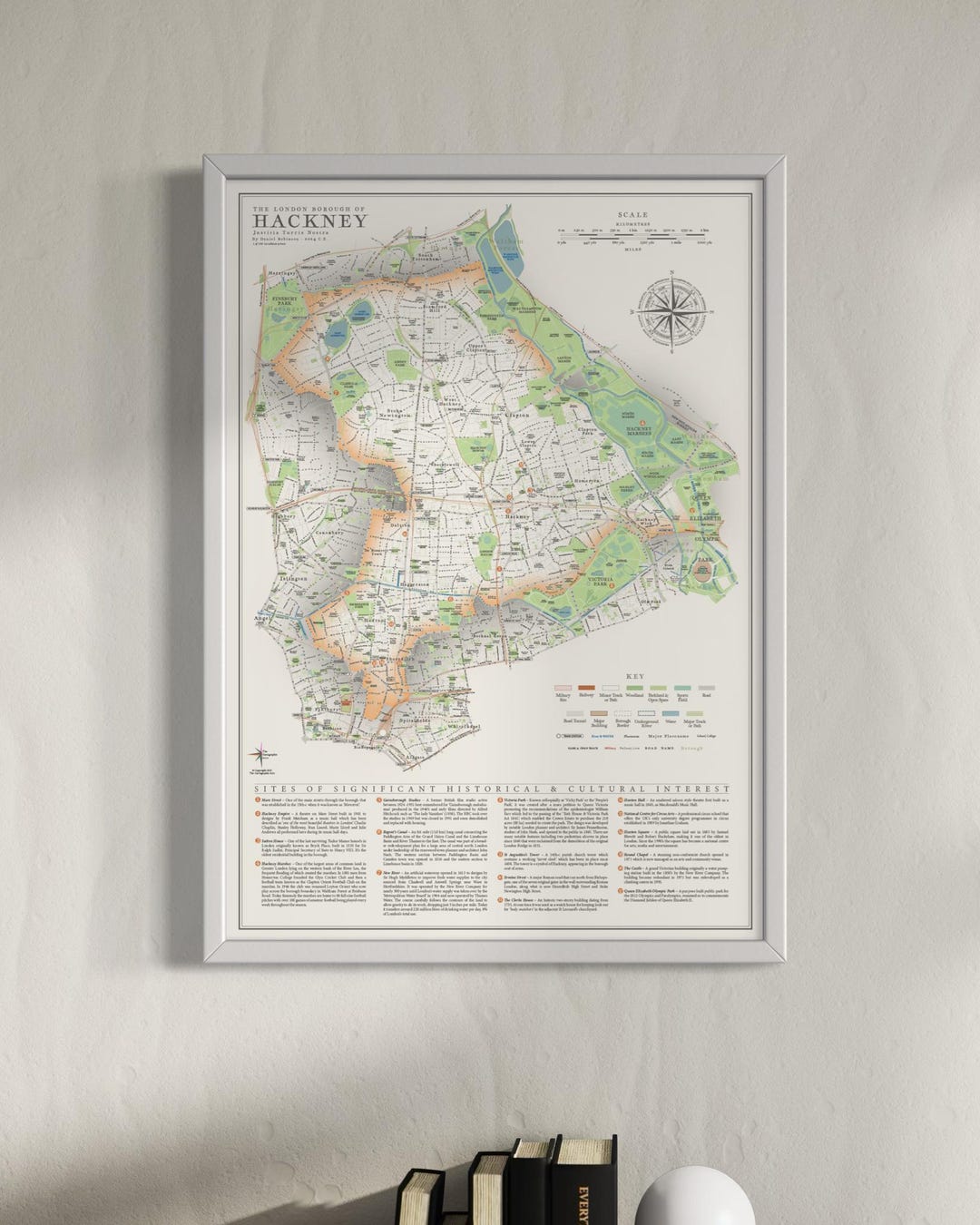 Hackney London Map Print: Giclee Print - Hackney Map - Hackney Wall Map ...