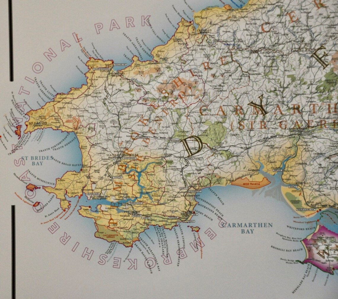 Map of Wales With Preserved Counties - Etsy