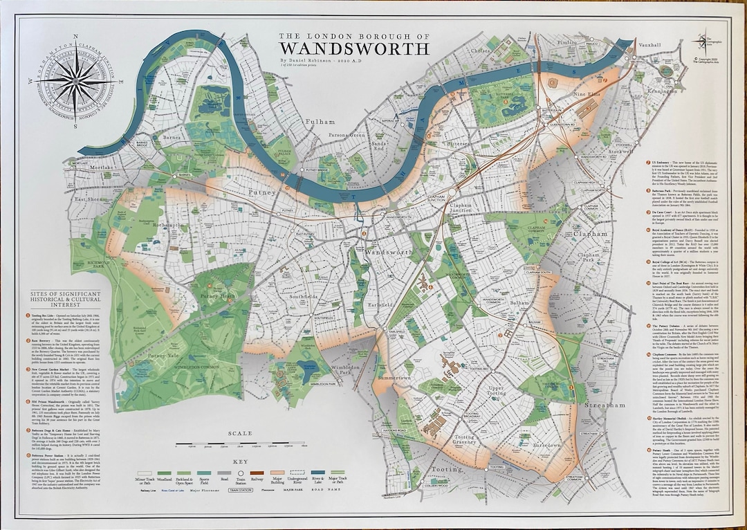 Map of Wandsworth London Borough of Wandsworth Map Print - Etsy UK