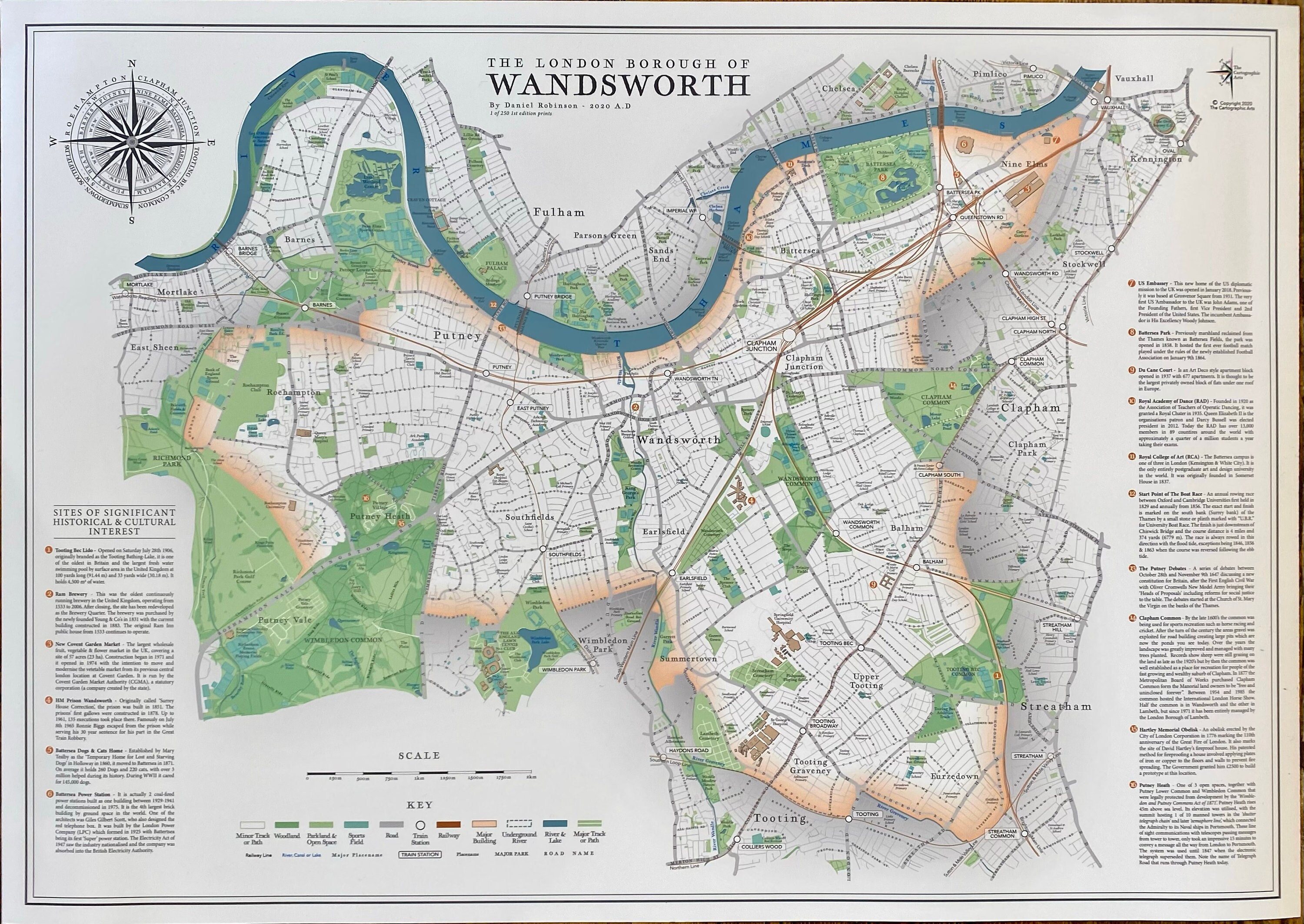 Map of Wandsworth - London Borough of Wandsworth Map Print - Wandsworth ...