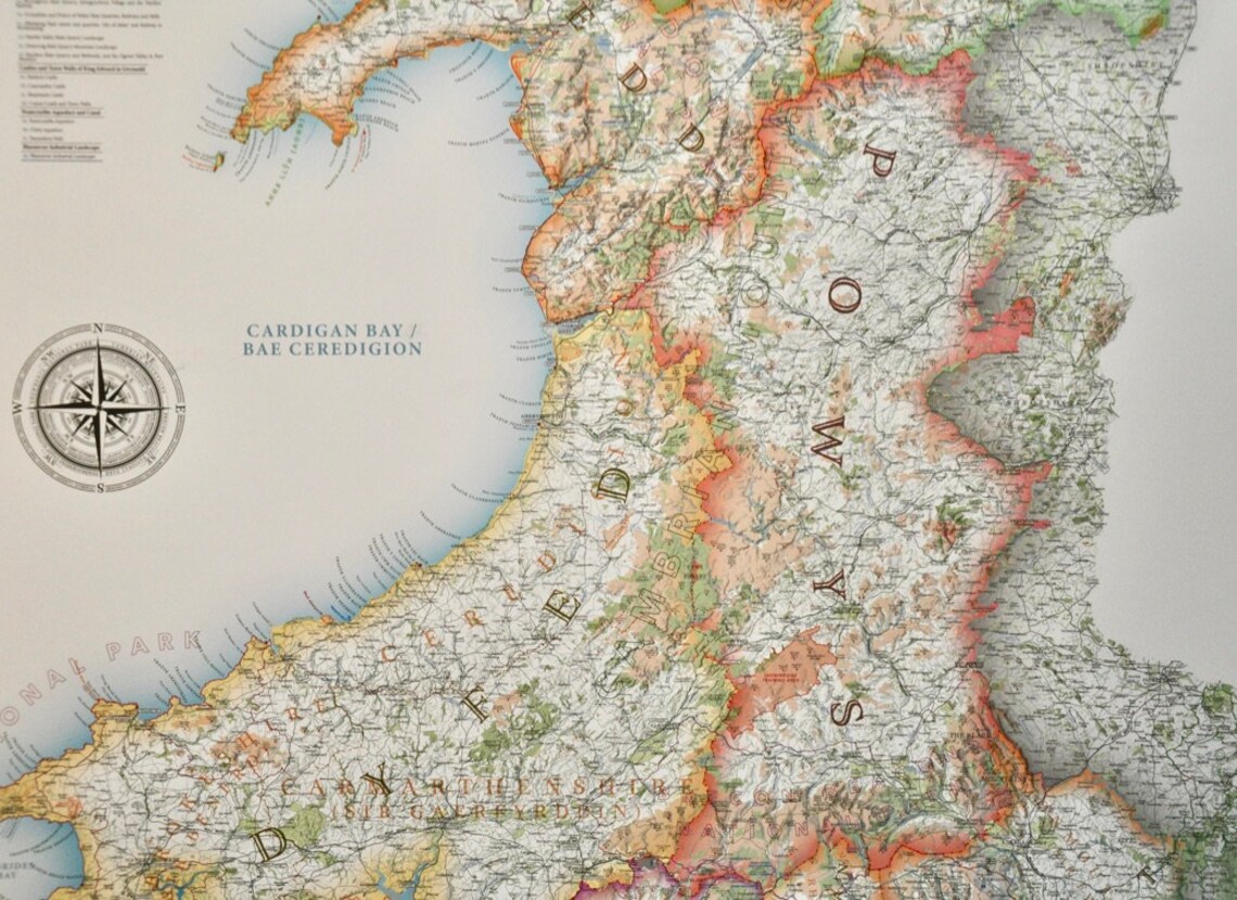 Map of Wales With Preserved Counties - Etsy
