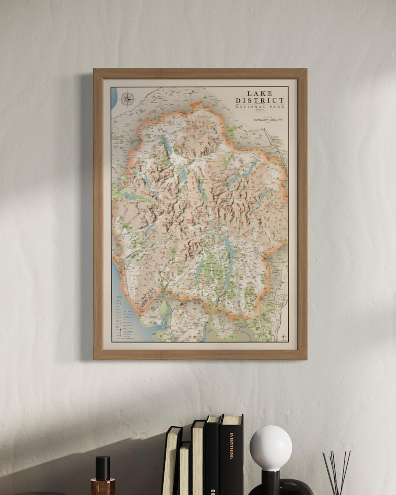 Lake District National Park Wall Map Print: Vintage Style Wainwrights ...