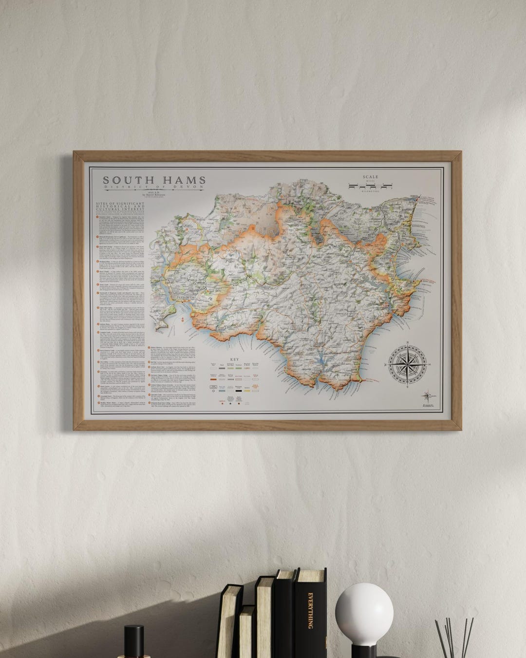 Vintage South Hams Map Print: Devon Historical Art (A2 Landscape) - Etsy UK