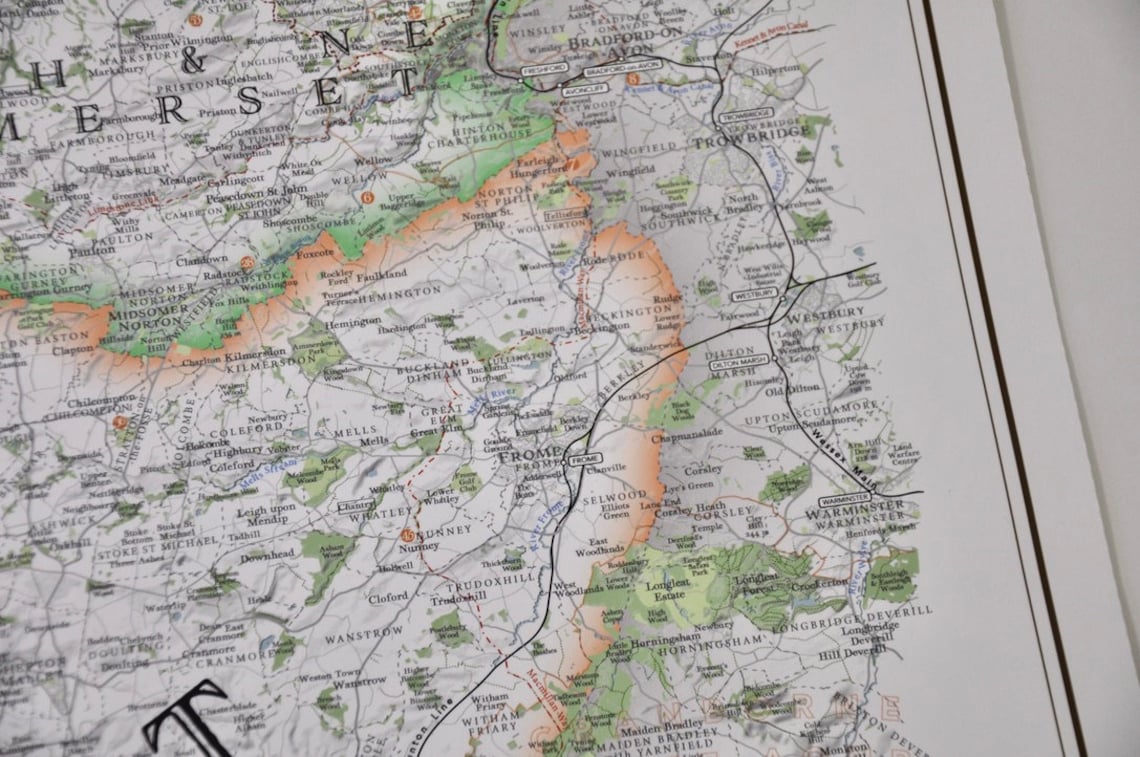 Somerset Map County Map of Somerset Vintage Map Print of - Etsy