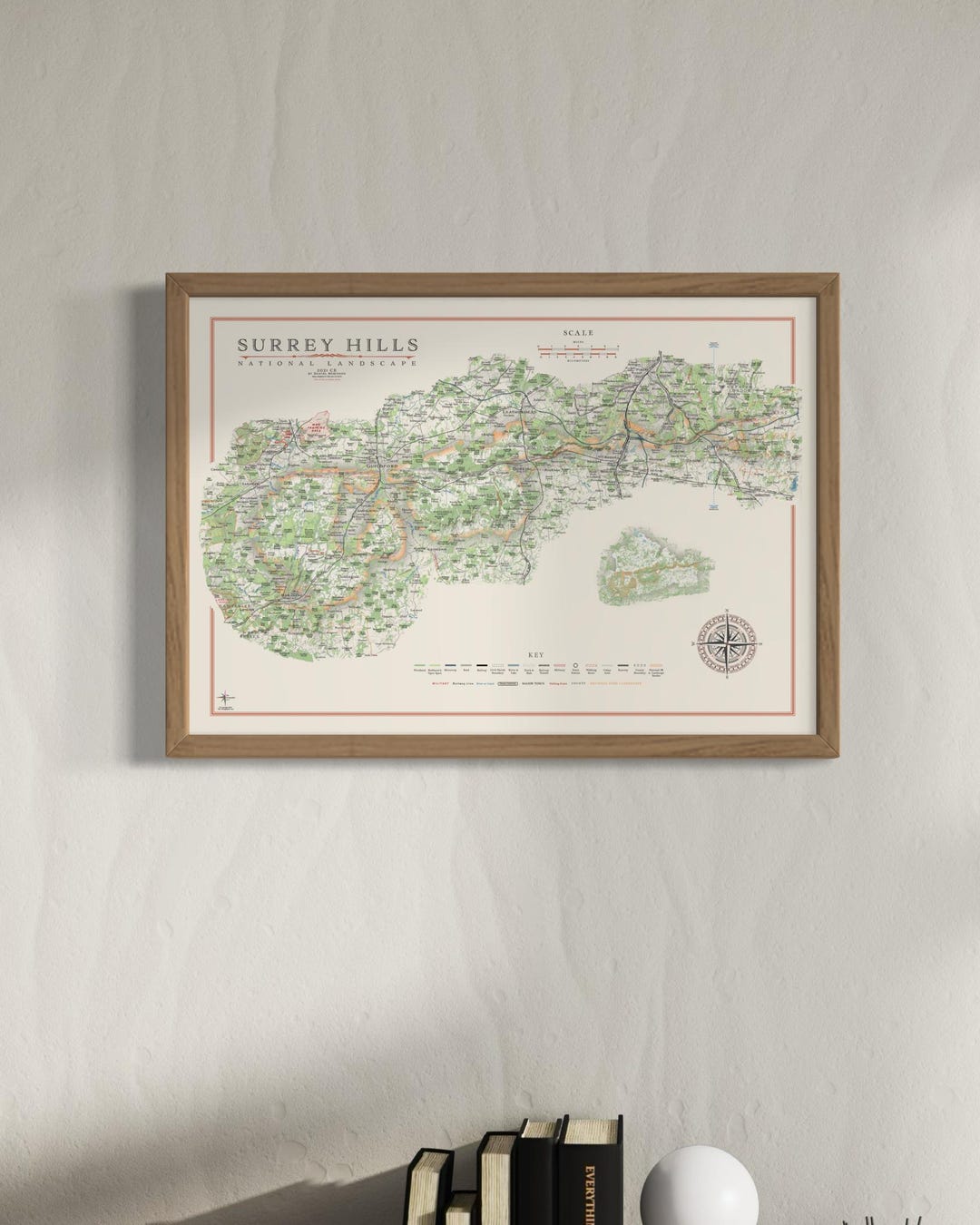 Surrey Hills Map Print: Vintage Style Giclee Print - Surrey Hills Map ...