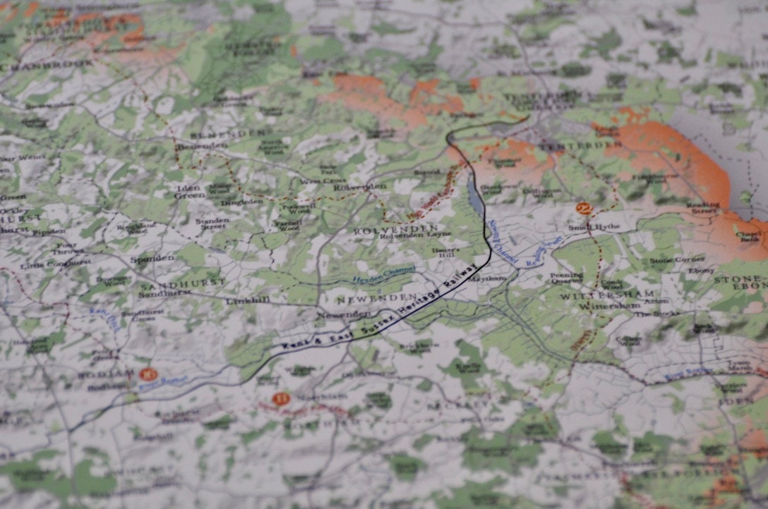 High Weald Map Print - Vintage Map of High Weald - Decorative Map of ...