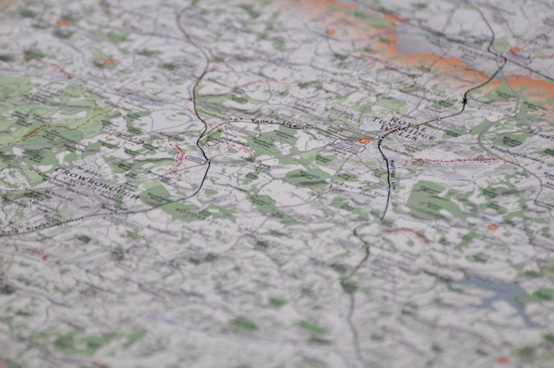 High Weald Map Print - Vintage Map of High Weald - Decorative Map of ...