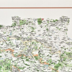 High Weald Map Print - High Weald Wall Map - Vintage Map of High Weald ...