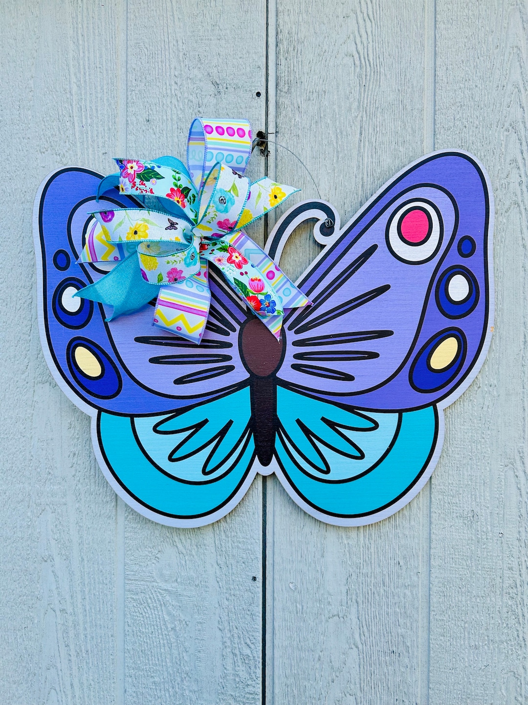 Spring Door Hanger, Butterfly Door Hanger, Summer Door Hanger, Spring ...