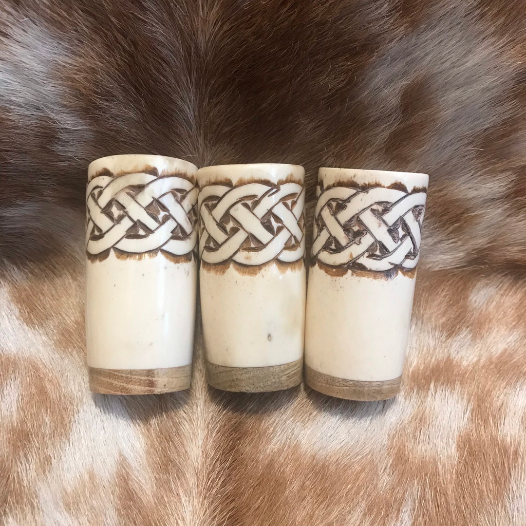 Hand Carved Cup, Bone Drinking Cup Gifts for Him Gifts for Her Viking ...