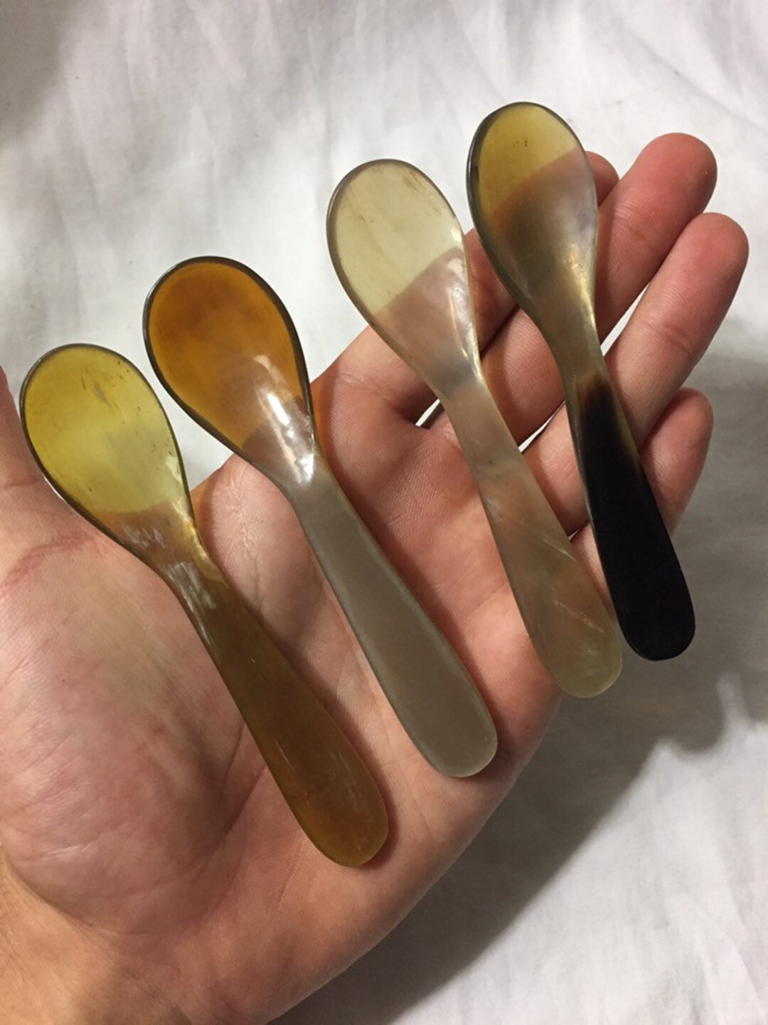 4 Inch Caviar Bull Horn Spoon, Viking Spoon, Great Horn Spoon, Medieval ...