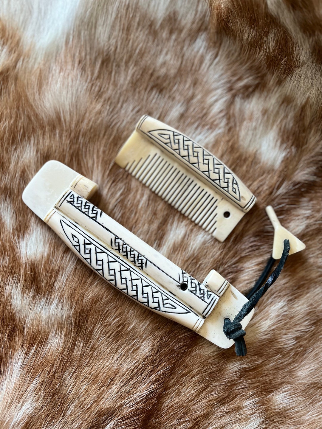 6.5 Inch Bone Hair Comb, Viking Comb, Gift for Him, Gift for Her, Bone ...