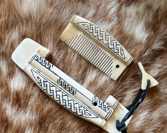 6.5 Inch Bone Hair Comb, Viking Comb, Gift for Him, Gift for Her, Bone ...