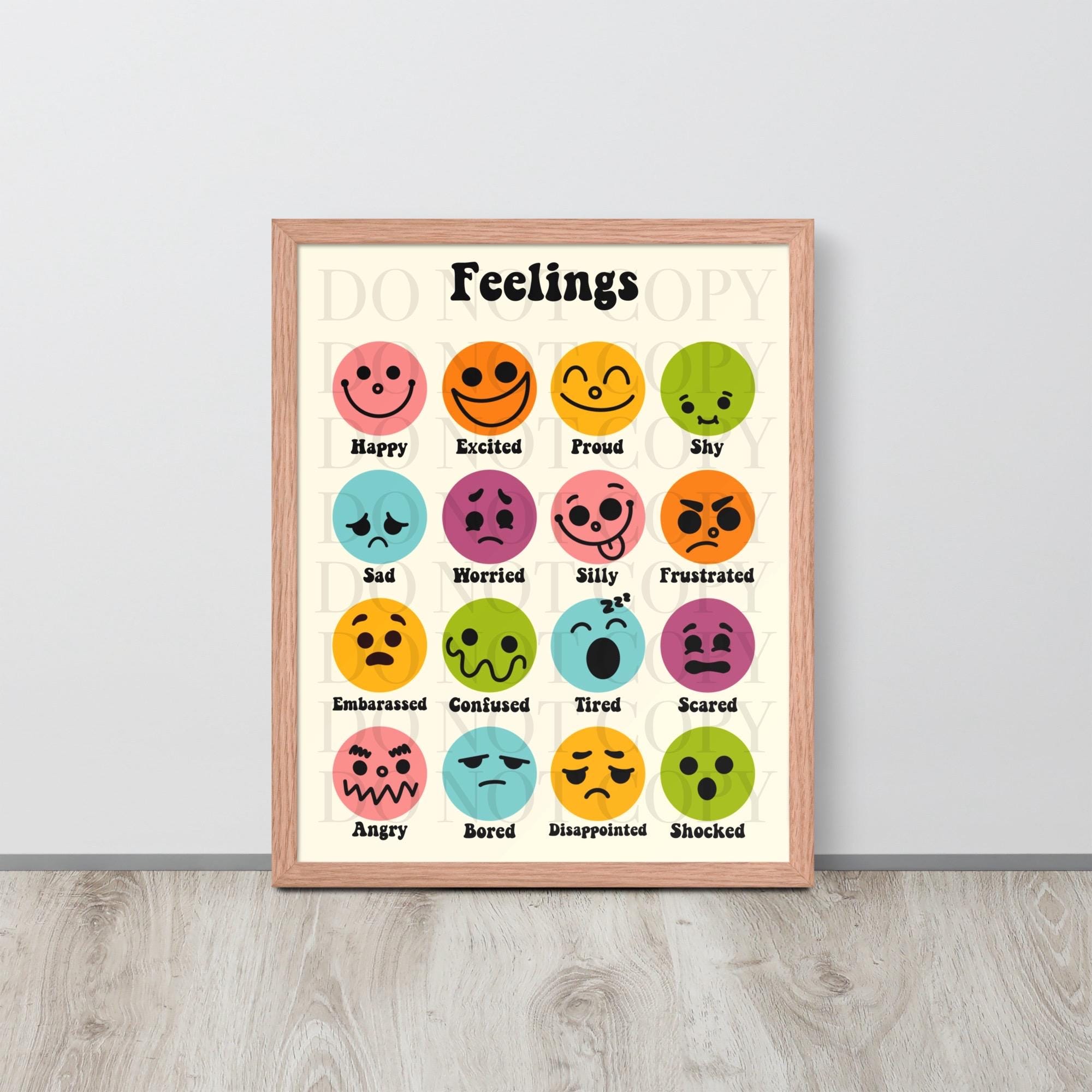 Retro Rainbow Feelings Chart DIGITAL DOWNLOAD - Etsy