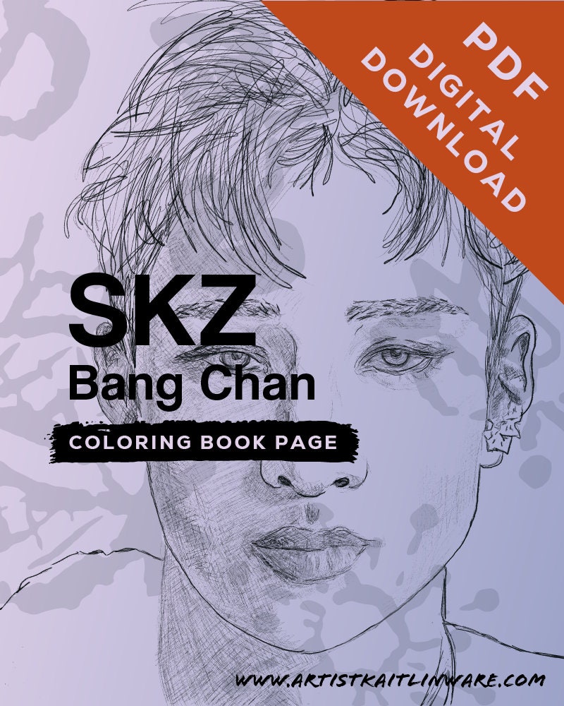 Coloring Page | SKZ | Bang Chan - Etsy