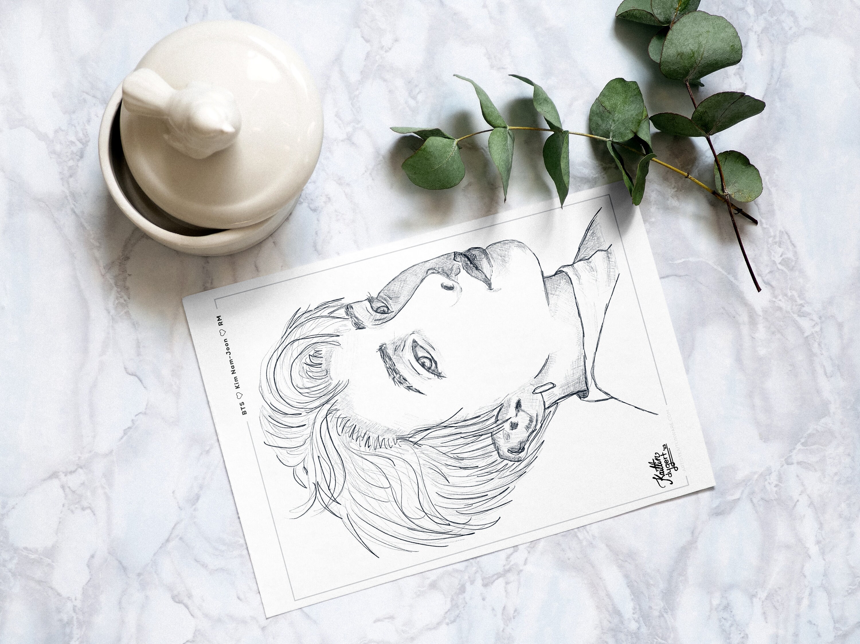 Coloring Page BTS Kim Nam-joon RM - Etsy