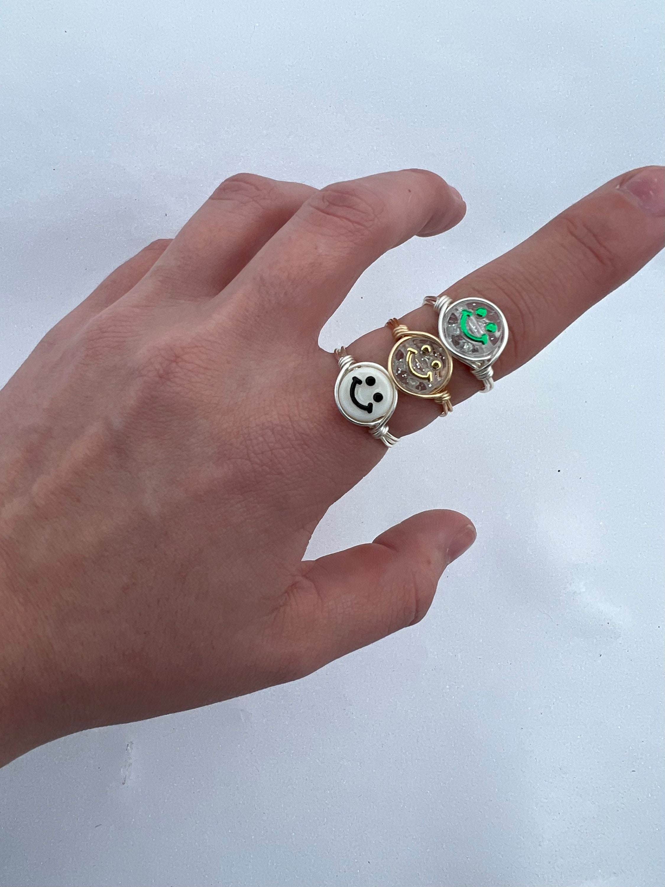 Smiley Face Rings/ Wire Wrapped Rings/ Custom Rings/ Trending - Etsy