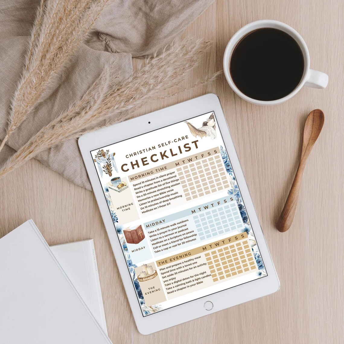 Christian Self Care Printable Planner, Wellness Daily Routine ...