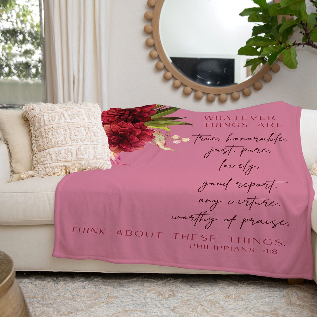 Philippians 4:8 Scripture Blanket, Bible Verse Blanket, Christian Gift ...