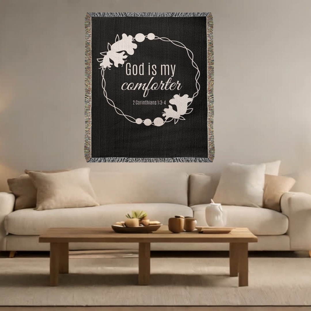 Christian Woven Throw Blanket, Custom Tapestry, Scripture Blanket ...