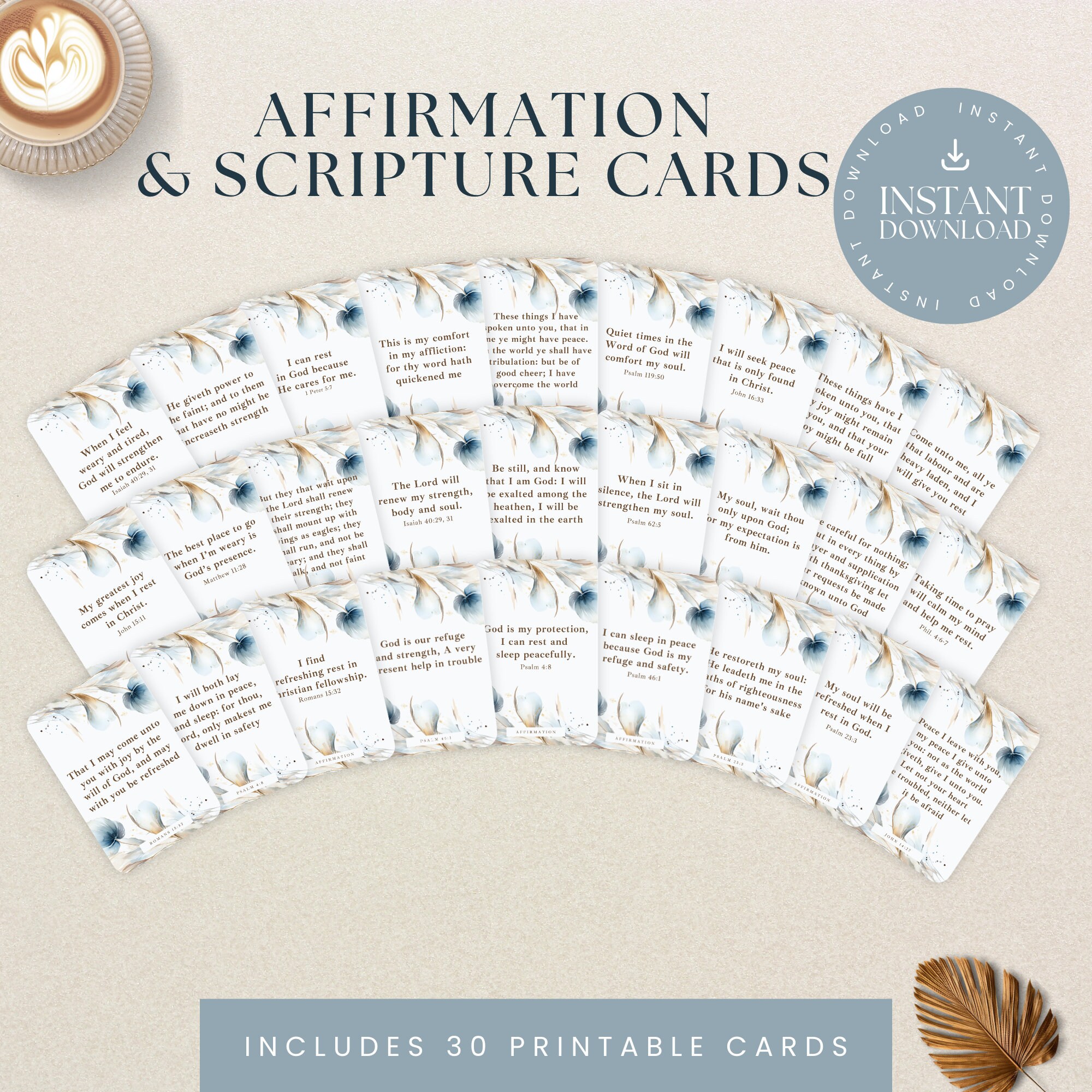 Christian Affirmation Cards for Women, Daily Time With God, Printable ...