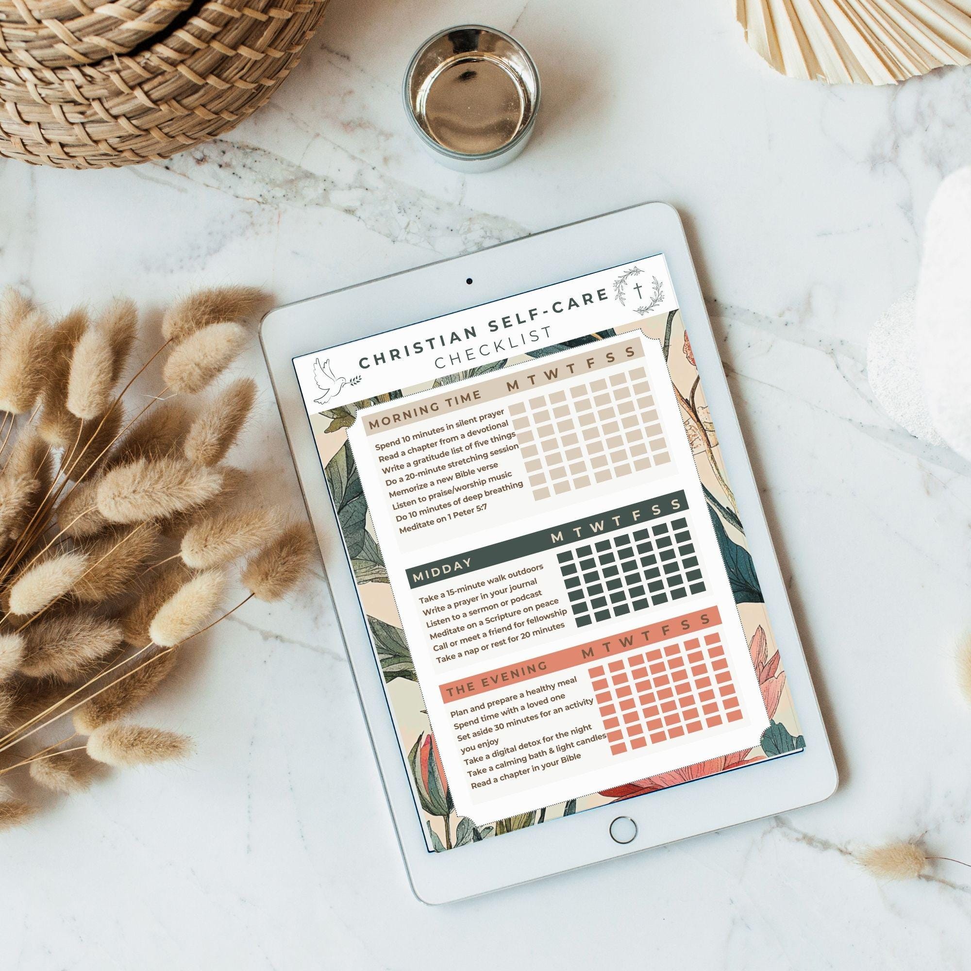 Biblical Planner for Pastor Wife, Daily Time With God Self Care Check ...