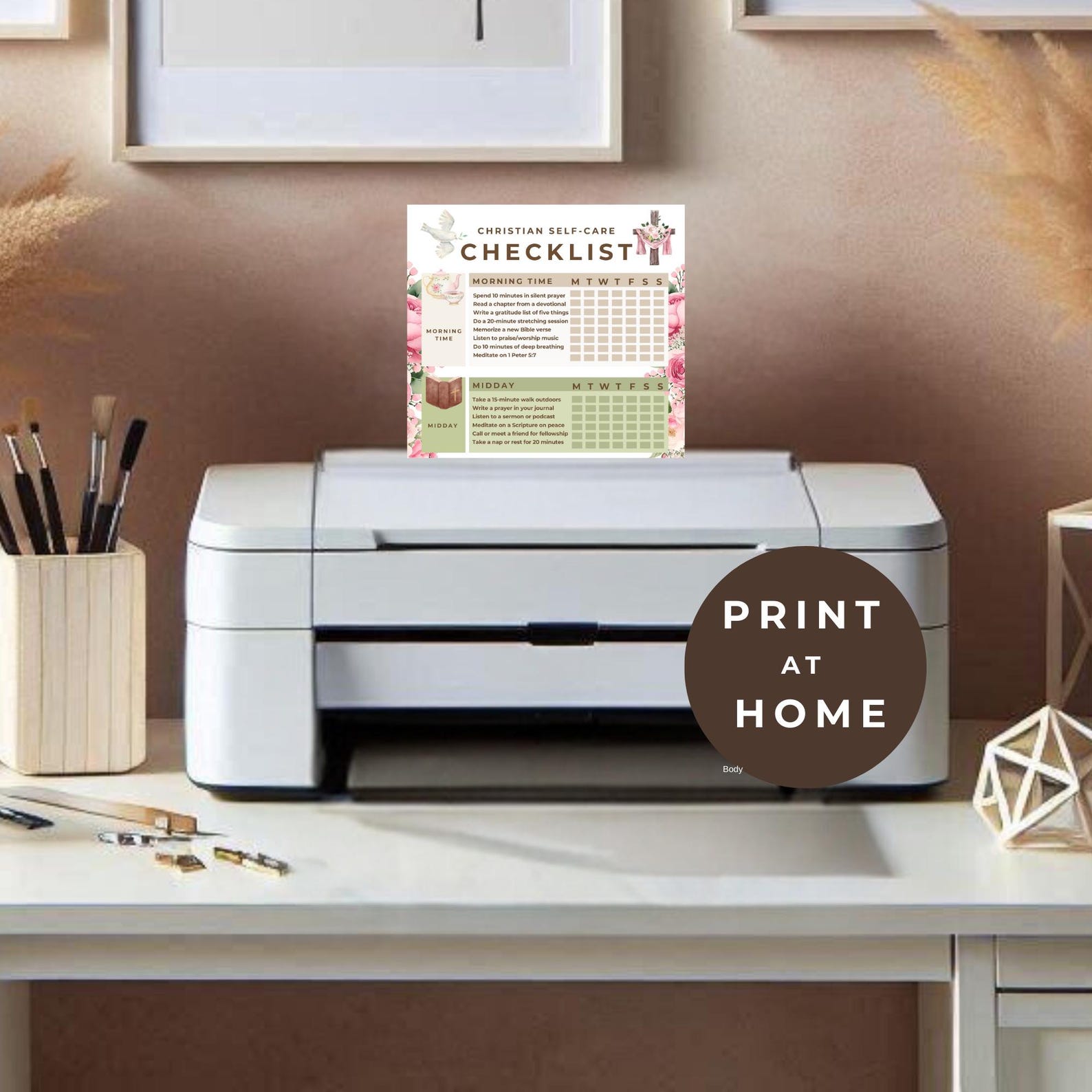 Daily Self Care Checklist Christian Planner, Daily Time With God ...