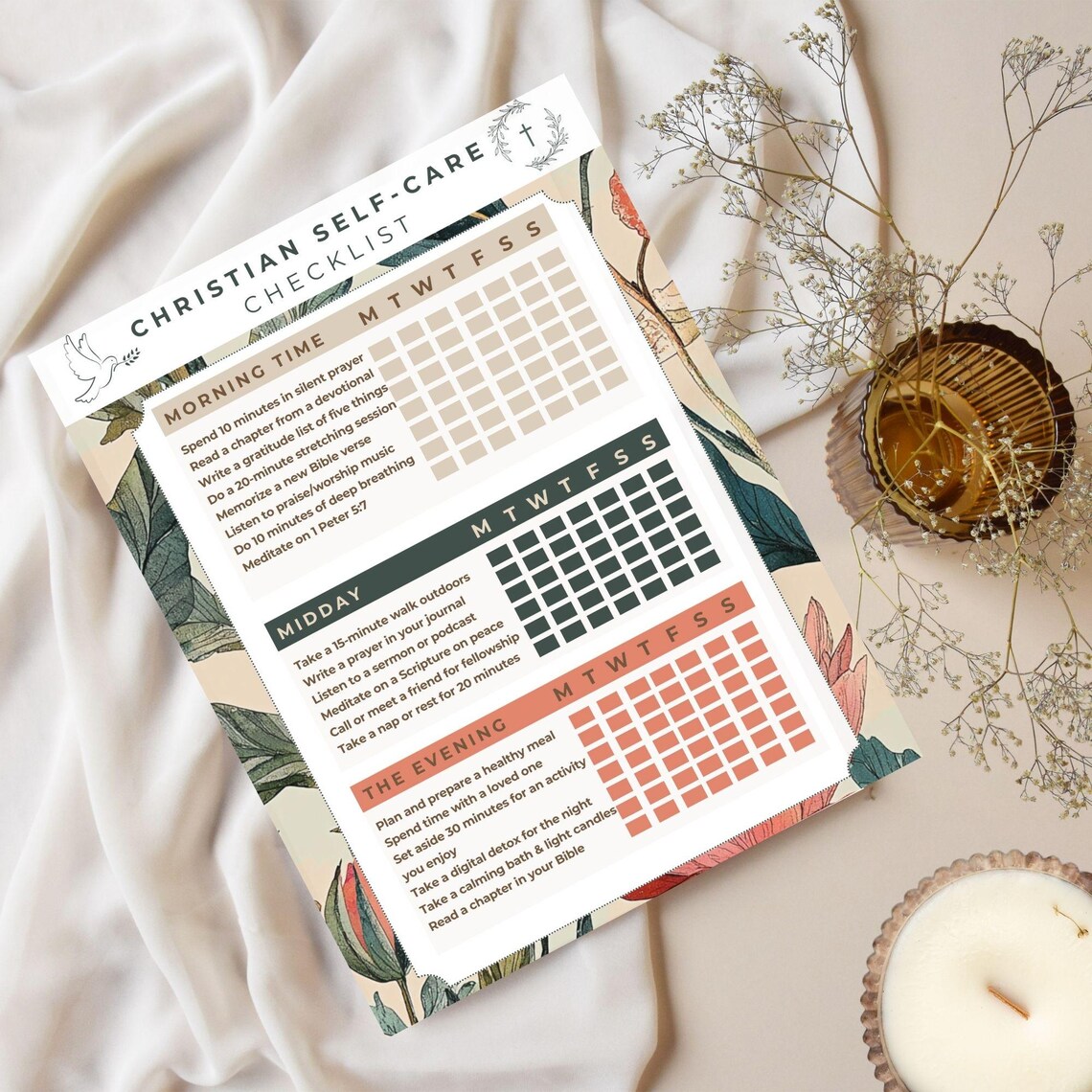 Biblical Planner for Pastor Wife, Daily Time With God Self Care Check ...