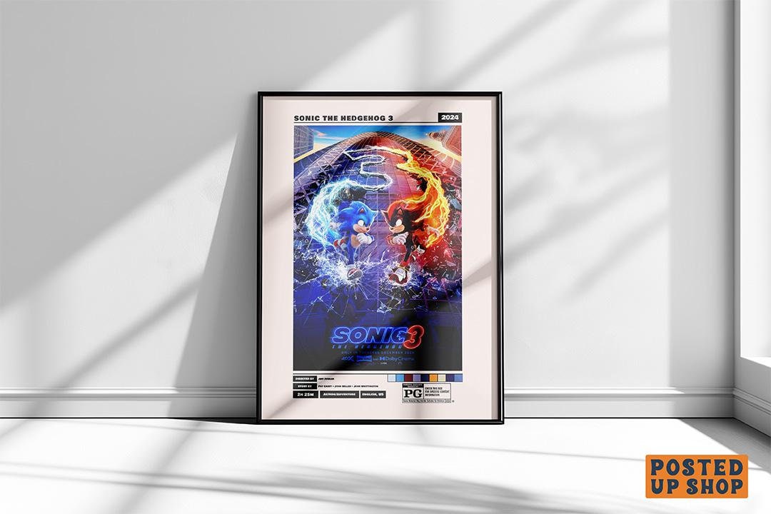 Sonic the Hedgehog 3 Movie Poster | Retro Art Print - Etsy