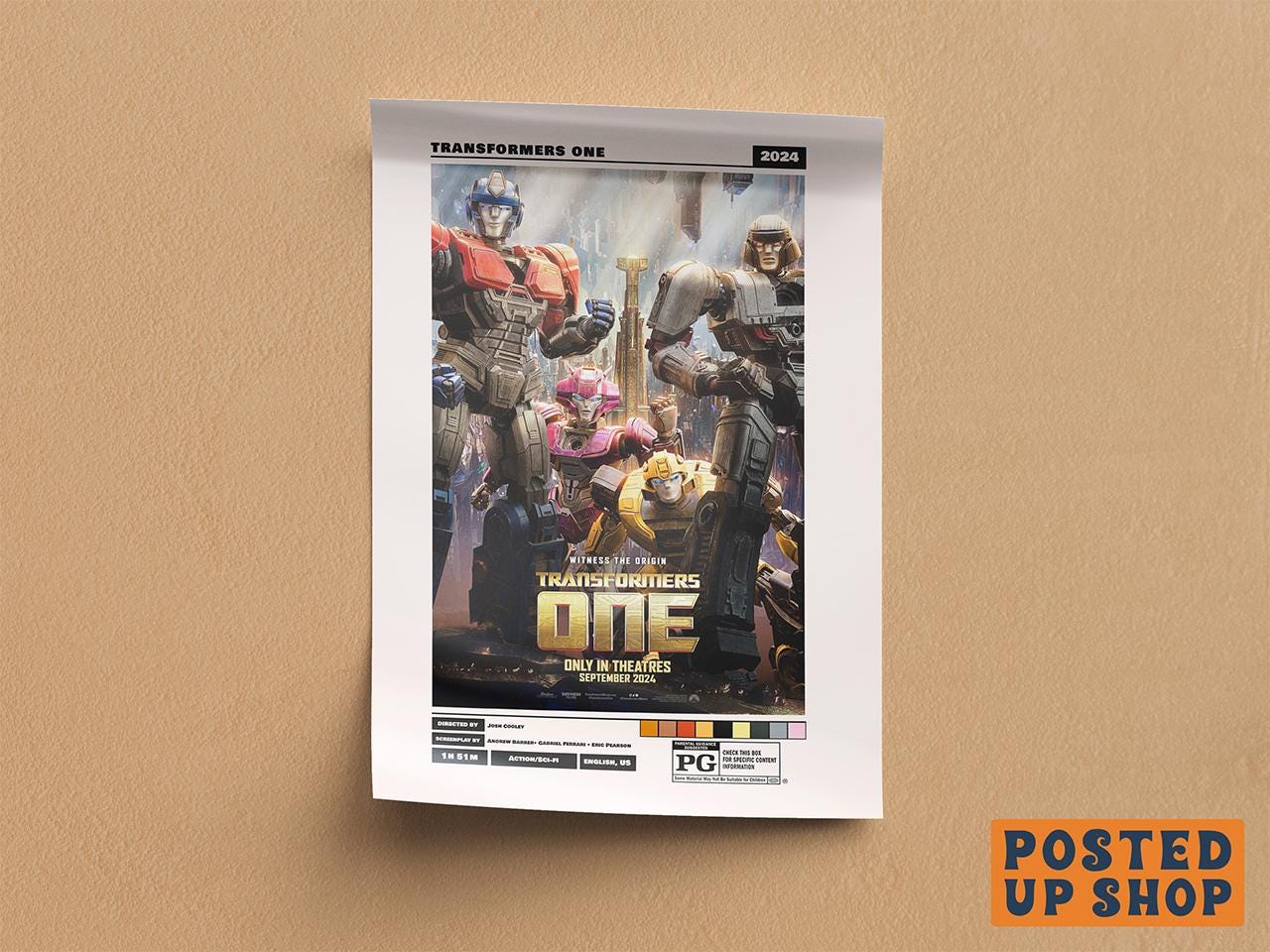 Transformers One (2024) Movie Poster | Vintage Retro Art Print | High ...