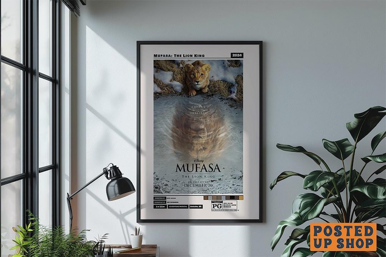 Mufasa: the Lion King Movie 2024 Vintage Retro Art Print High-quality ...