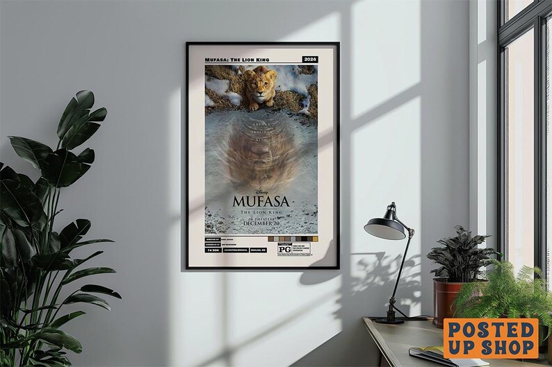 Mufasa: the Lion King Movie 2024 Vintage Retro Art Print High-quality ...