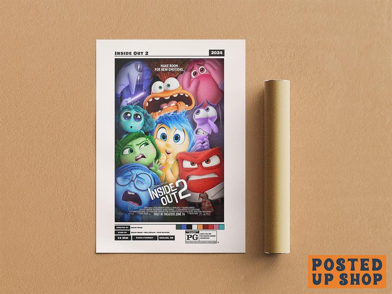 Inside Out 2 Movie Poster | Retro Art Print - Etsy