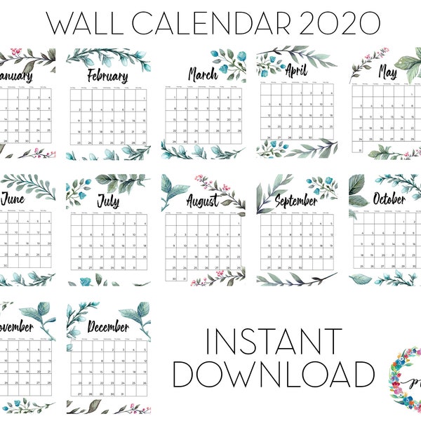 2020 Wall Calendar - Etsy