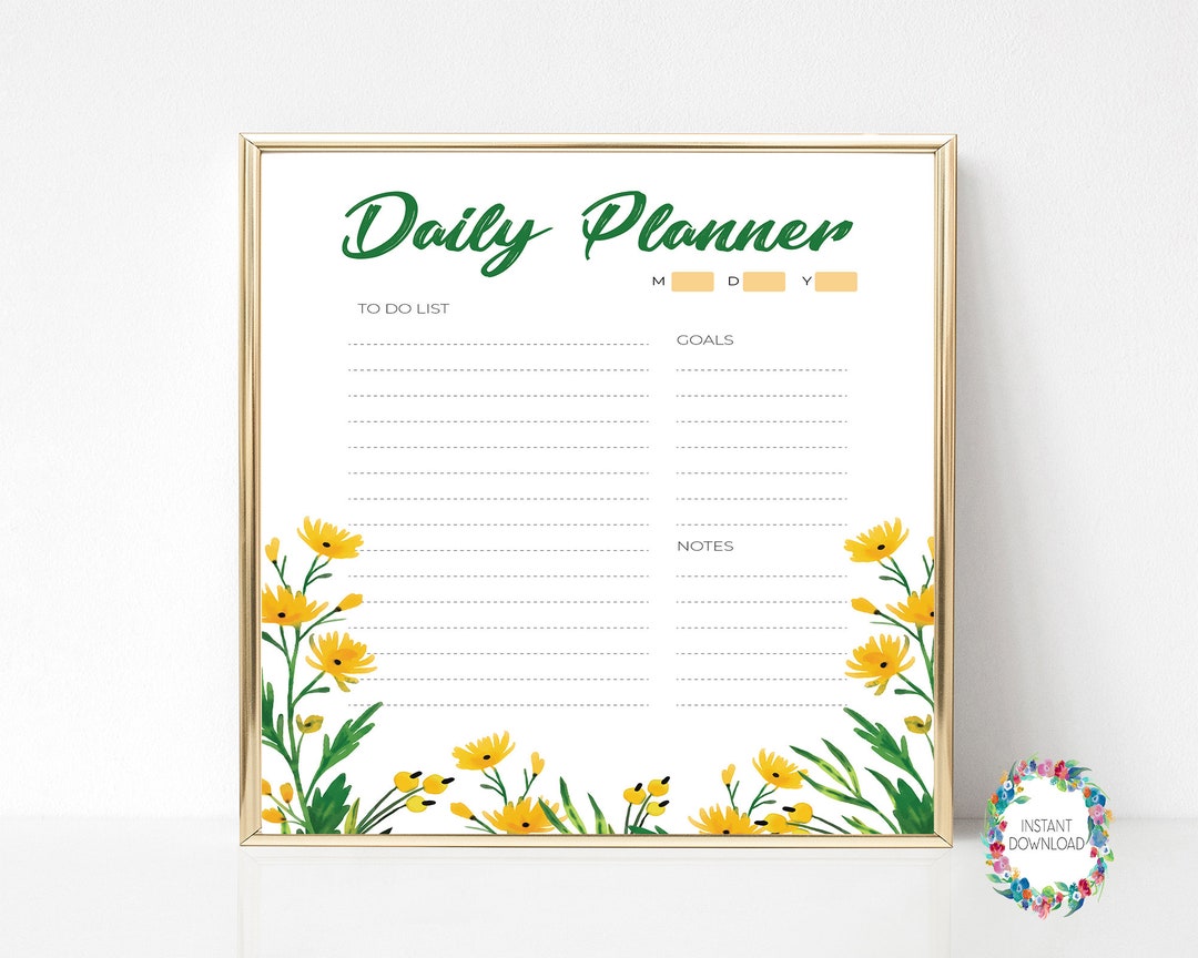 Daily Planner Printable Undated Daily Desk Planner Pad Notepad Planner ...